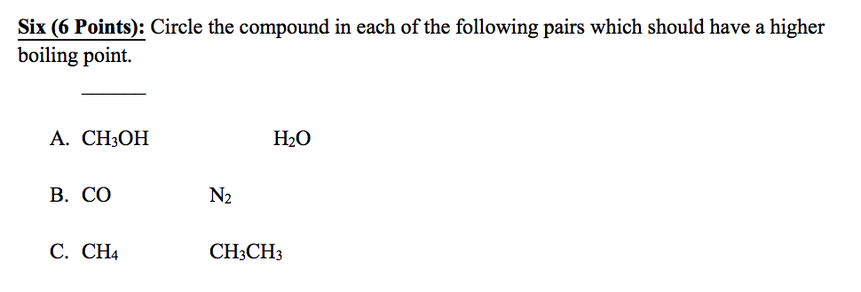 Solved Six (6 Points): Circle the compound in each of the | Chegg.com