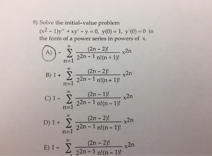 Solved Solve initial value problem in the form of a power | Chegg.com