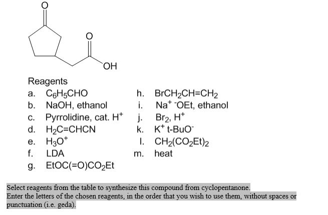 Solved ?? Reagents a. C6H5CHO b. NaOH, ethanol c. | Chegg.com