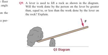 Solved angle a Por Q9. A lever is used to lift a rock as | Chegg.com