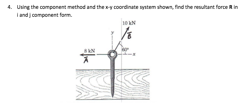 Solved 4. Using the component method and the x-y coordinate | Chegg.com