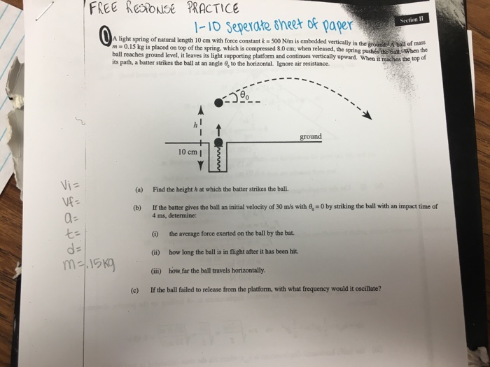 Solved A light spring of natural length 10 cm with force | Chegg.com