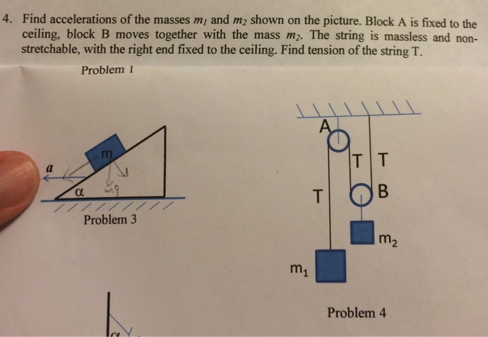 Solved find accelerations of the masses m1 and m2 shown on | Chegg.com