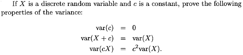 Solved If X is a discrete random variable and c is a | Chegg.com