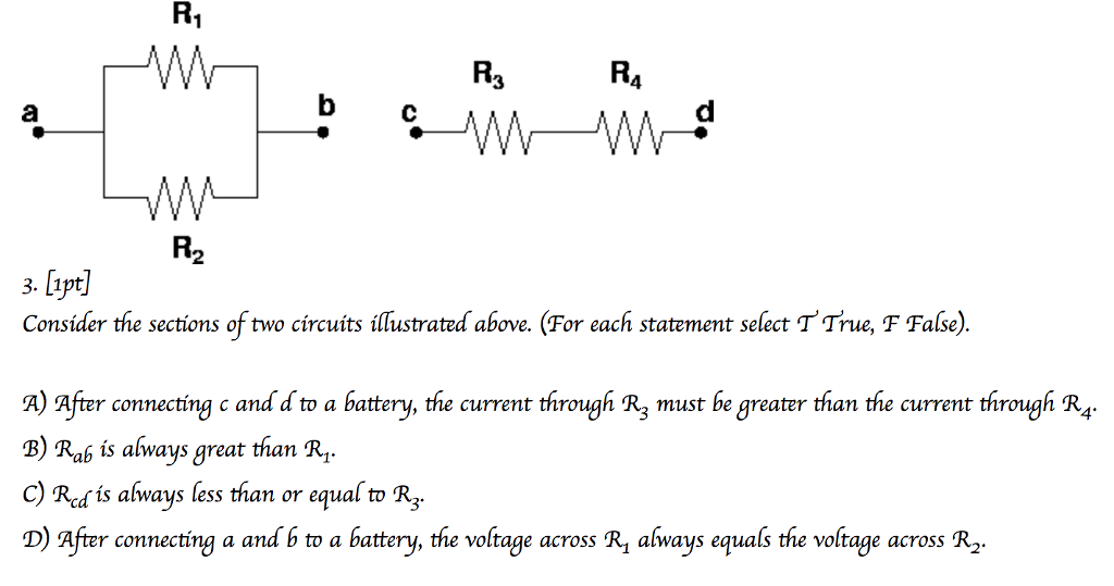 Solved R1 R3 R4 b c R2 3.Lipt Consider the sections of two | Chegg.com