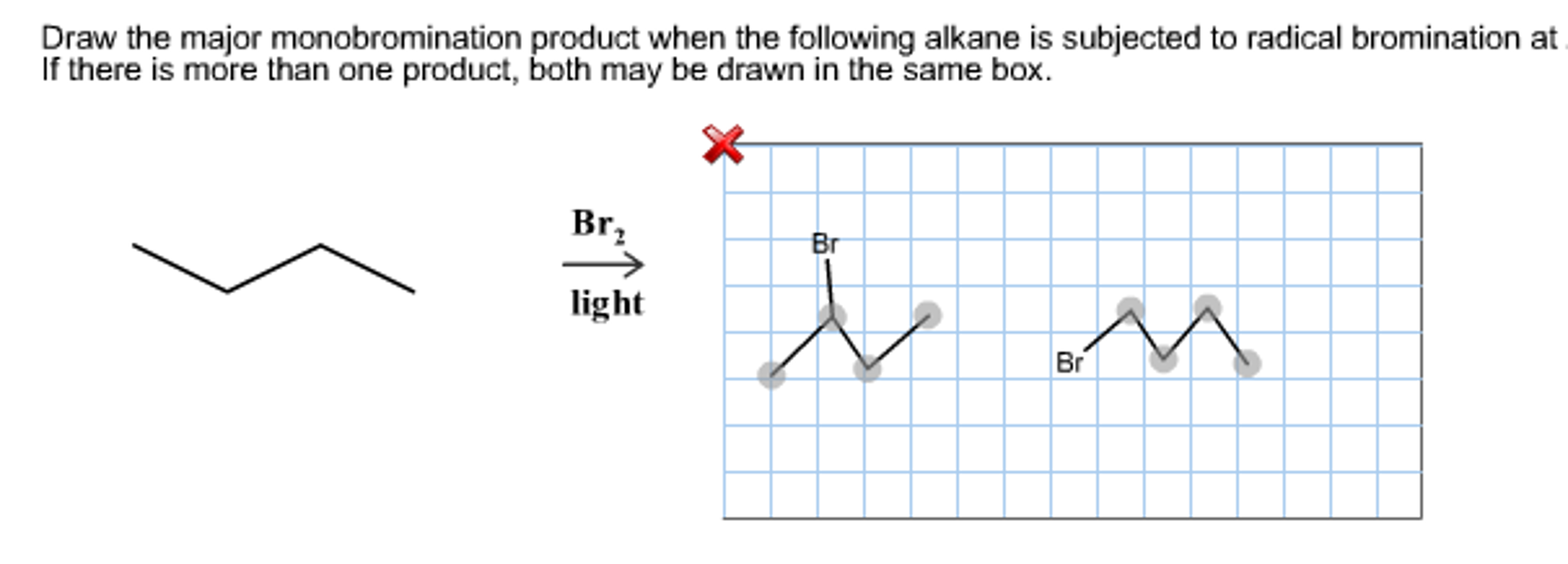 Solved draw the major monobromination product when the | Chegg.com