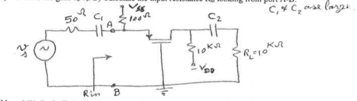 The circuit shows a pMOS common gate amplifier. | Chegg.com