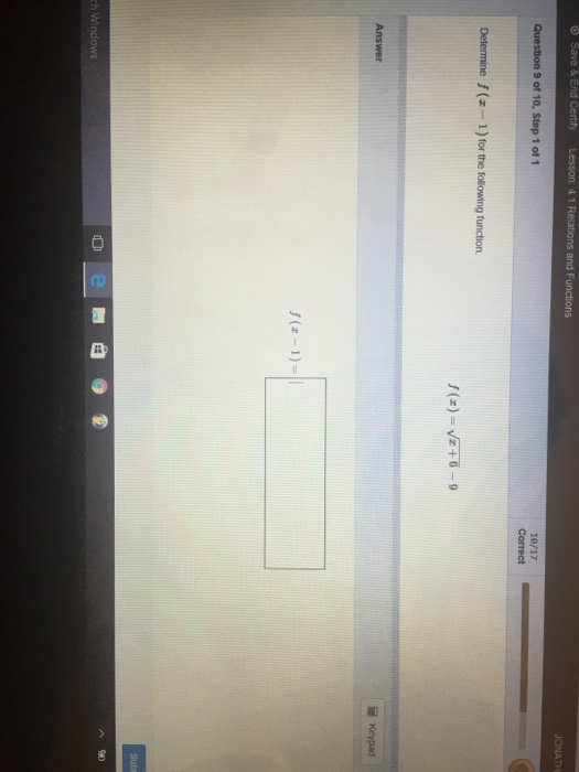Solved Determine f (x - 1) for the following function f(x) = | Chegg.com