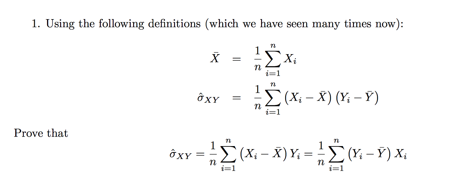 Solved Using the following definitions (which we have seen | Chegg.com