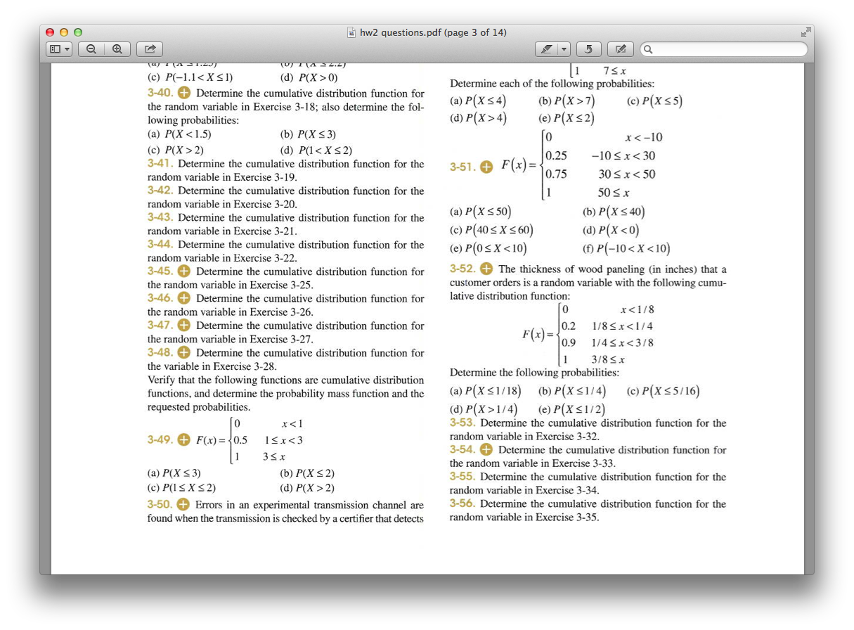 Solved Determine The Cumulative Distribution Function For