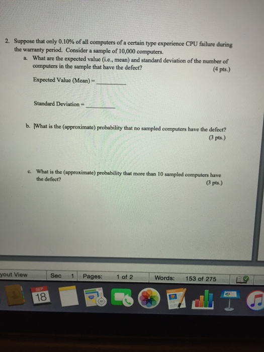 Solved Suppose that only 0.10% of all computers of a certain | Chegg.com
