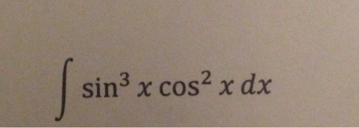 Solved Integrate Integral sin^3 x cos^2 x dx | Chegg.com