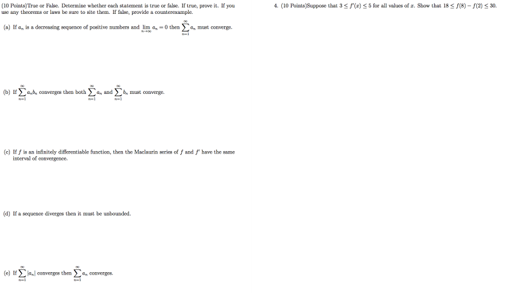 Solved Determine whether each statement is true or false. If | Chegg.com