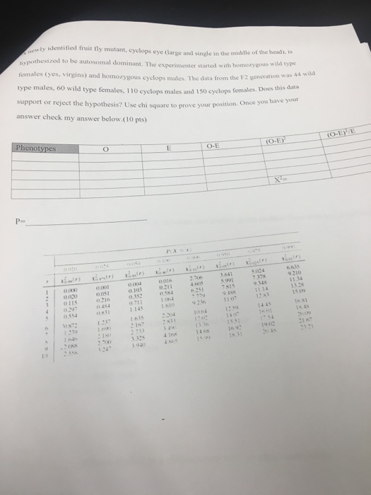 Solved A newly identified fruit fly mutant, cyclops eye | Chegg.com