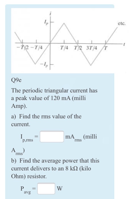 Solved The periodic triangular current has a peak value of | Chegg.com