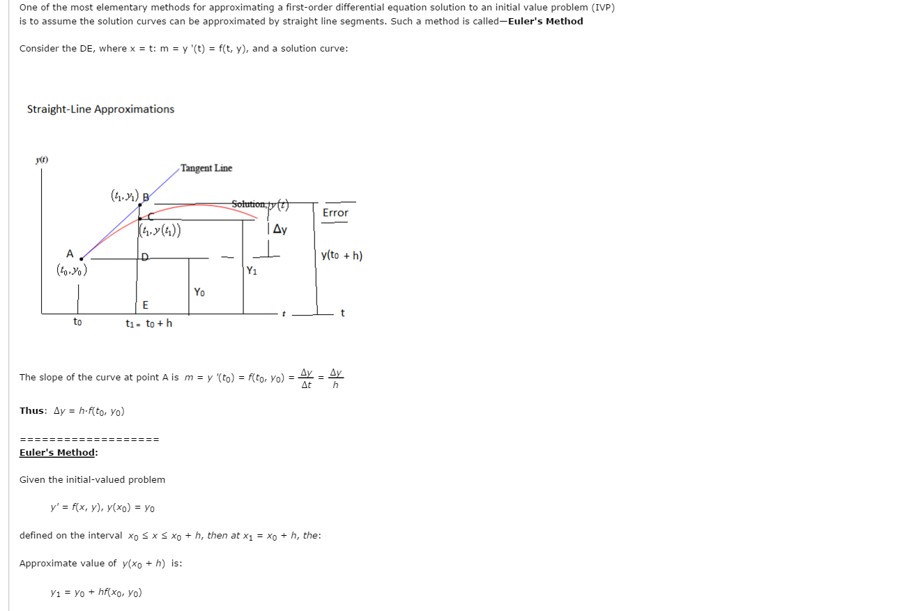 Solved One of the most elementary methods for approximating | Chegg.com