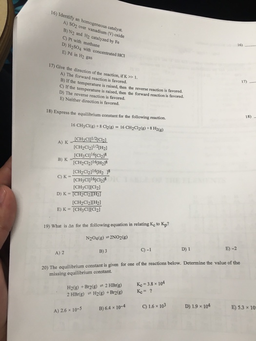 Solved Identify an homogeneous catalyst. A) SO_2 over | Chegg.com
