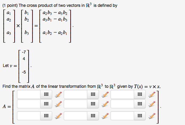 Solved: The Cross Product Of Two Vectors In R^3 Is Defined... | Chegg.com