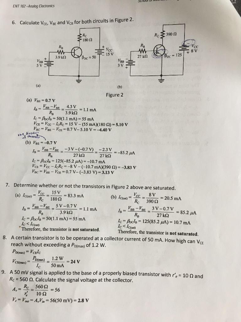 Solved B, Transistor Bias Circuits, BJT Amplifiers FETs and | Chegg.com