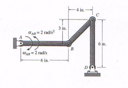 Solved Link AB has angular velocity and angular acceleration | Chegg.com