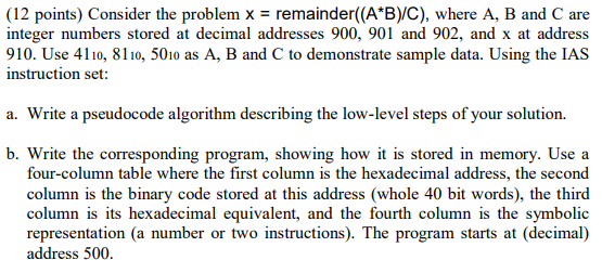 (12 points) Consider the problem x = | Chegg.com