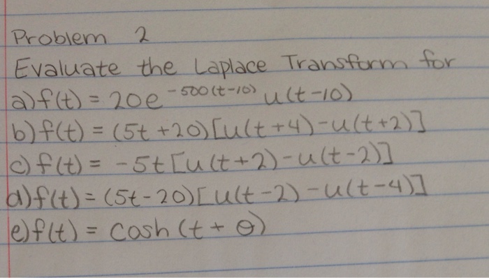 Solved Evaluate the laplace transform for | Chegg.com