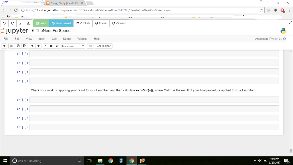 In the last part when applying result to Enumber, it | Chegg.com