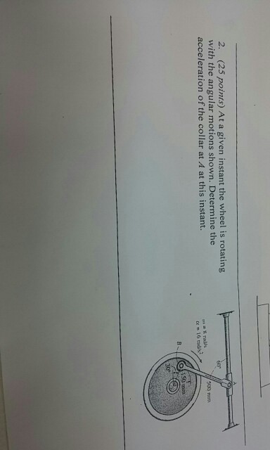 Solved At a given instant the wheel is rotating with the | Chegg.com