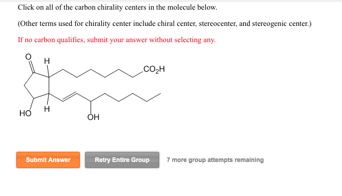 Solved Click on all of the carbon chirality centers in the | Chegg.com