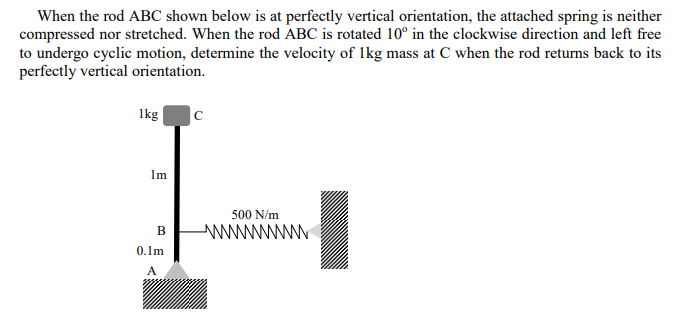 Solved When the rod ABC shown below is at perfectly vertical | Chegg.com