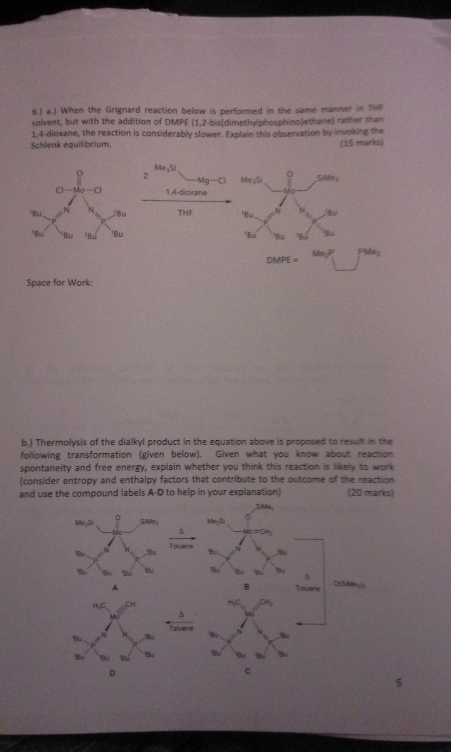 Solved 6.) a) When the Grignard reaction below is performed | Chegg.com