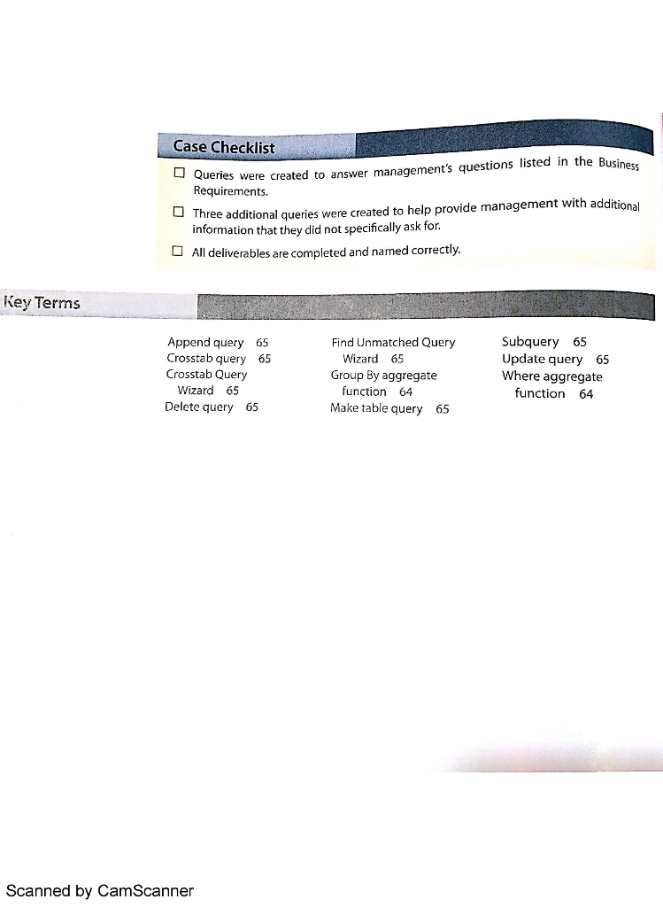 Microsoft Access#N#Please help completing the check | Chegg.com