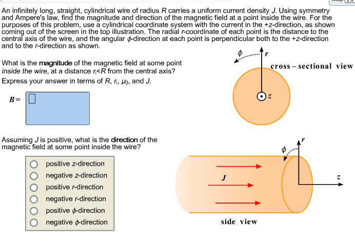 An infinitely long, straight, cylindrical wire of | Chegg.com