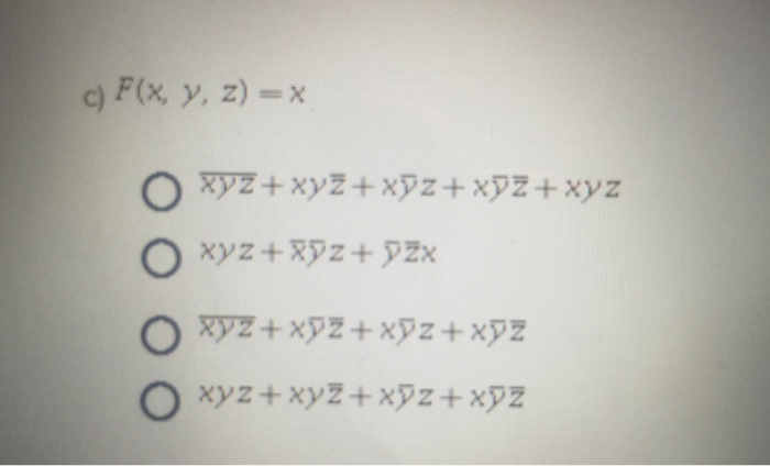 Solved Find The Sum Of Products Expansions Of The Following