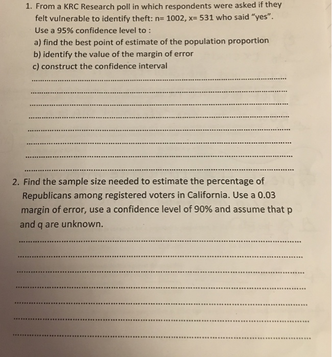 Solved From a KRC Research poll in which respondents were | Chegg.com