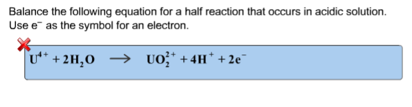 Solved Balance the following equation for a half reaction | Chegg.com