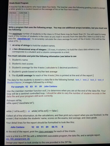 Solved CIS 180 Programming in c/c++ Assignment 06 when you | Chegg.com