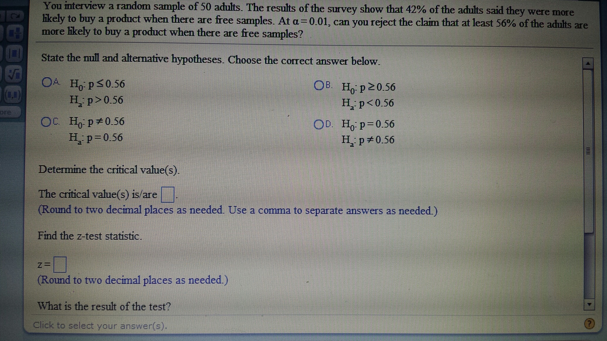 Solved You interview a random sample of 50 adults. The | Chegg.com