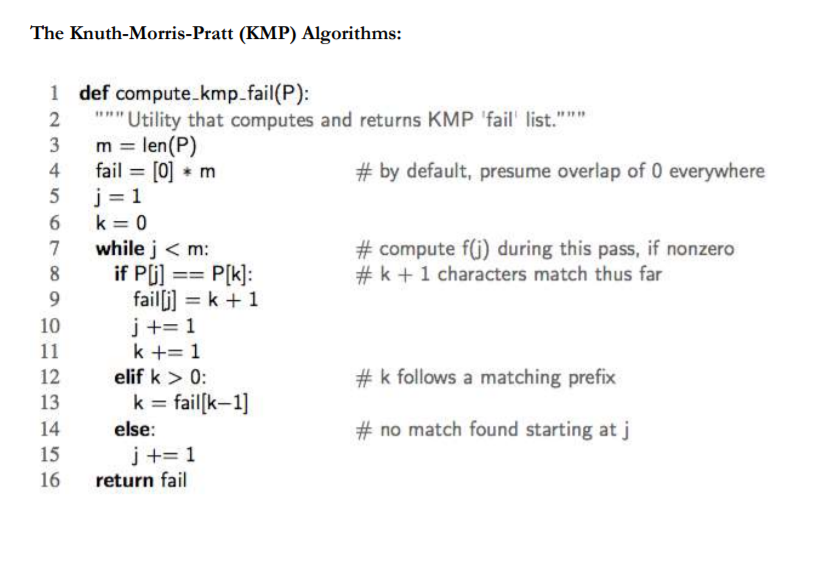 Solved Implement and document the running time of the KMP | Chegg.com