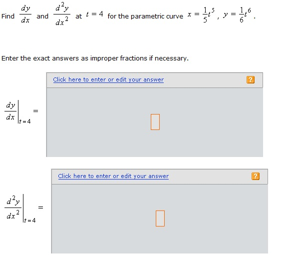 Solved Find dy/dx and d^2y/dx^2 at = 4 for the parametric | Chegg.com