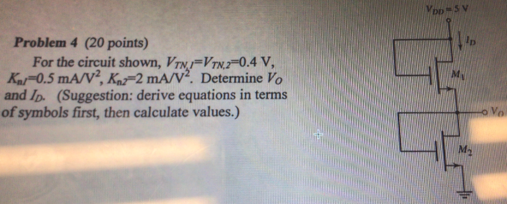 Solved Problem 4 (20 points) For the circuit shown, | Chegg.com