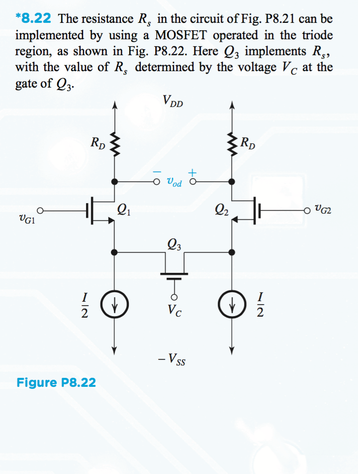 Solved 8.22 The resistance RS in the circuit of Fig. P8.21 | Chegg.com
