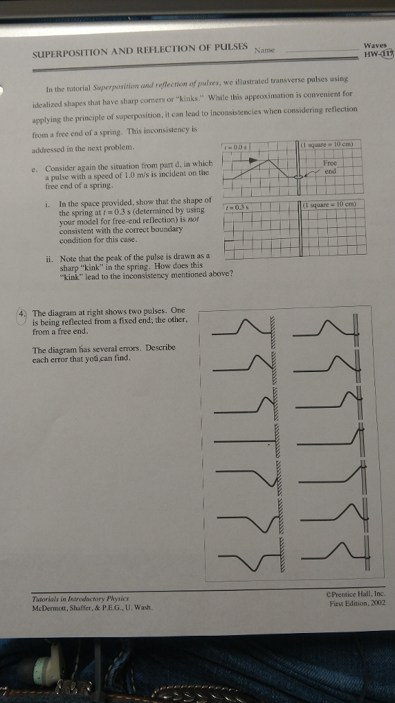 Solved In the tutorial Superposition and reflection of | Chegg.com