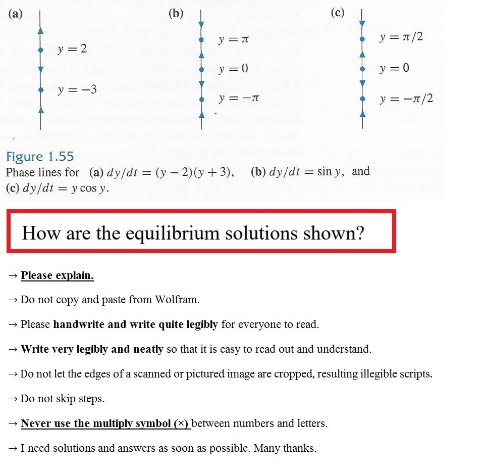 Solved Phase lines for (a) dy/dt = (y-2) (y + 3), (b) | Chegg.com