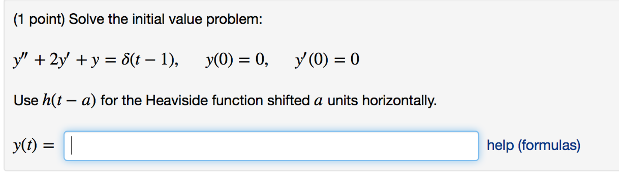 Solved Solve the initial value problem: y" + 2y' + y = | Chegg.com