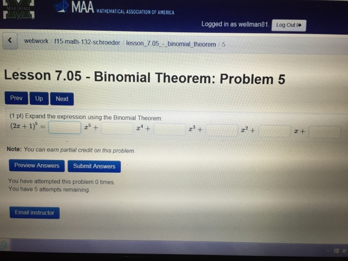 Solved Expand the expression using the Binomial Theorem (2x | Chegg.com