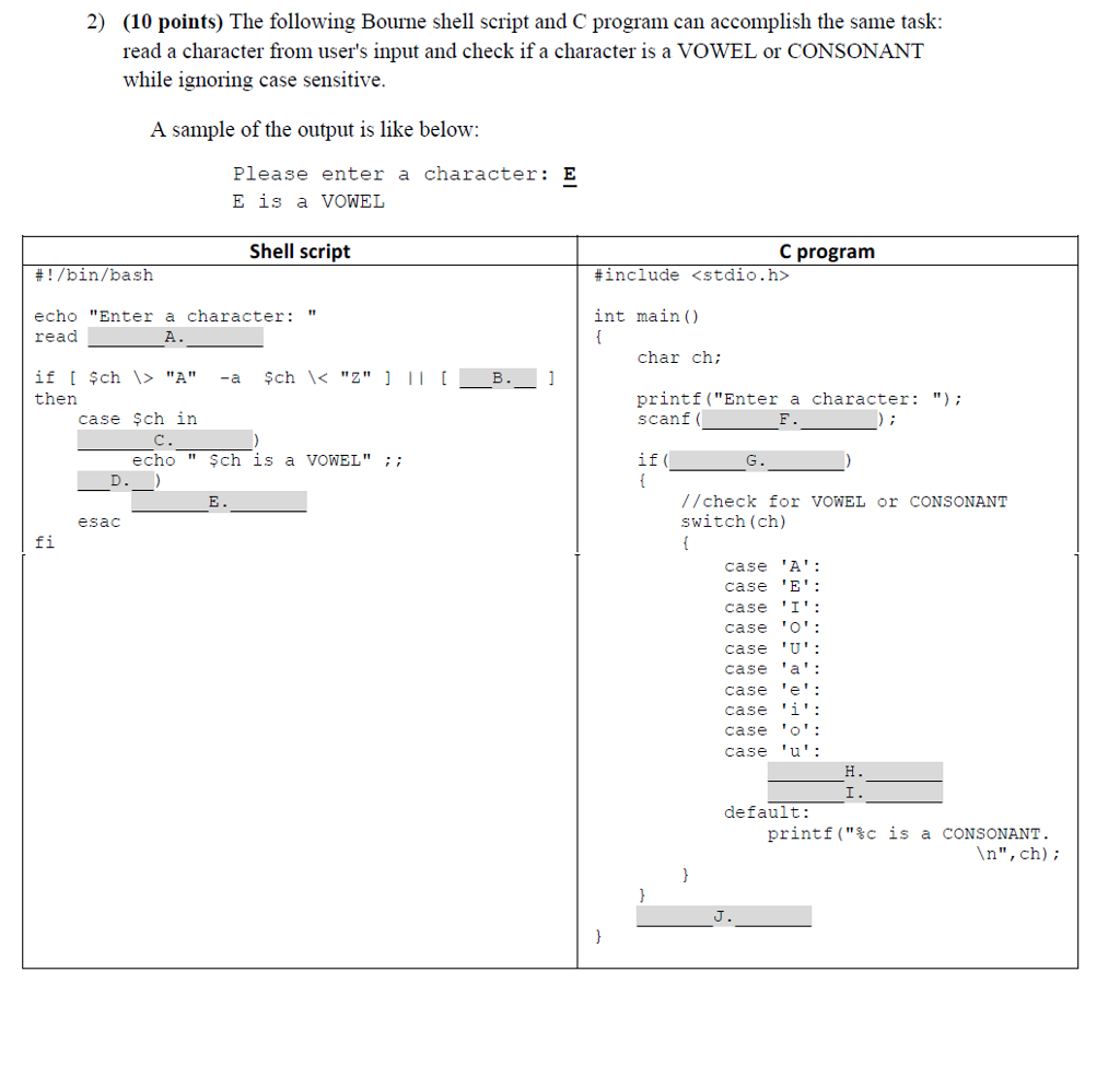 Solved 2) (10 points) The following Bourne shell script and | Chegg.com