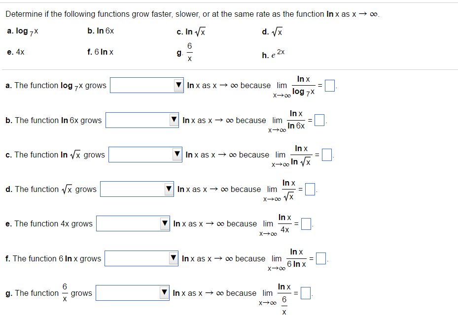 Solved Determine if the following functions grow faster, | Chegg.com