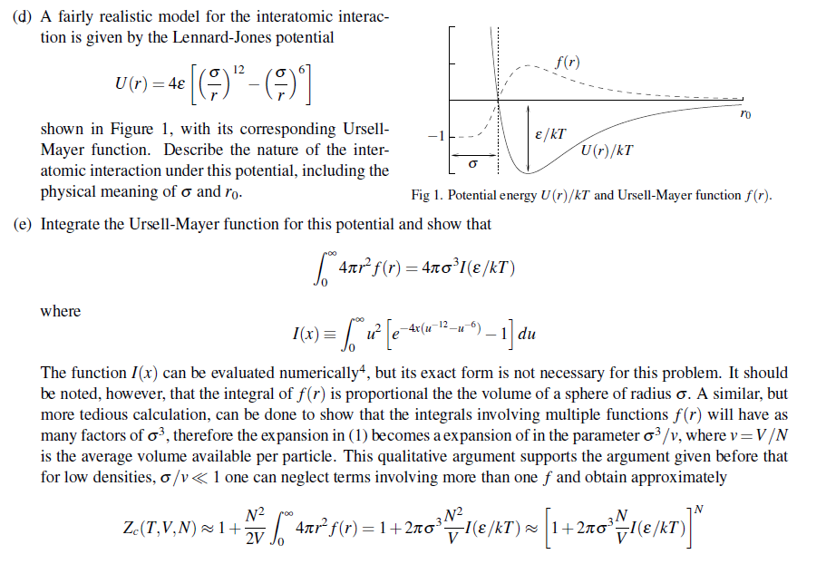 Solved Consider a monoatomic gas of N interacting and | Chegg.com