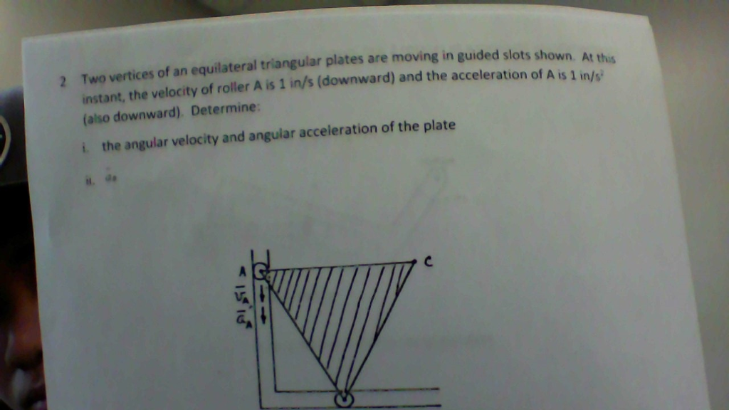 Solved Two vertices of an equilateral triangular plates are | Chegg.com